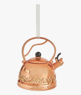 Christmas Cottage Copper Kettle Tree Decoration